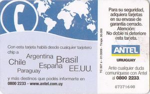 Phonecard: Desde Un Teléfono Público Al Mundo (Antel, Uruguay(2007/08 ...