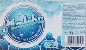 Drink Label: Malibu (SC Rio Bucovina SRL, RomaniaCol:RO-WATER-000059