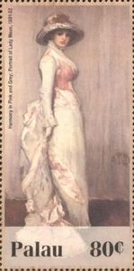 Stamp: Portrait of Lady Meux (Palau(Paintings by James McNeill Whistler ...
