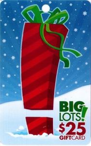 Gift Card: Big Lots (Big Lots, United States of America) (Christmas ...