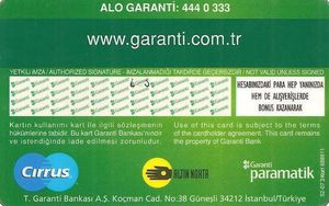 Bank Card: Garanti Paracard (Garanti Bankası, Turkey) Col:TR-MS-0006.02