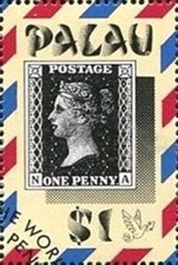 Stamp: Stamp - Penny Black (Palau(150th Anniversary of Stamps of Palau ...