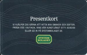 Gift Card: Presentkort (Systembolaget, Sweden(Systembolaget) Col:S-Syst ...
