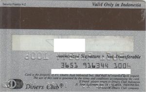 Bank Card: Diners Club (Diners Club, IndonesiaCol:ID-DC-0005