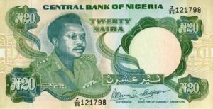 Banknote: 20 Naira (Nigeria(1984-2021 Issue) Wor:P-26e.1