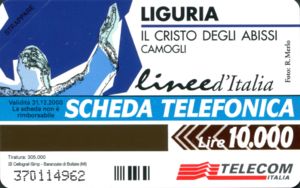 Scheda Telefonica: Linee D'Italia - Liguria, Camogli (Telecom Italia, Italia(01 - Figurate (Lira ...