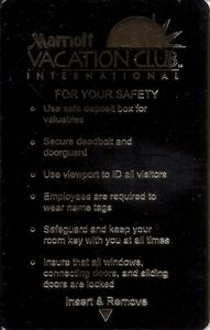 Hotel Card: Marriott Vacation Club International - For your safety ...
