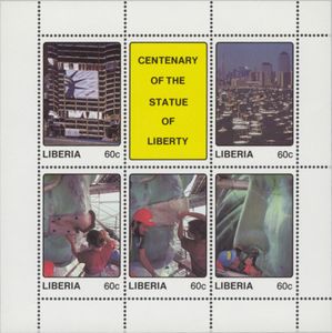 Stamp: Statue of liberty Cent. (In 1986) (Liberia) (Centenary of the ...