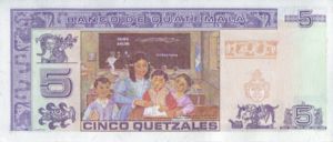 Banknote: 5 Quetzales (Guatemala) (2003-2007 "Printer FCO" Issue) Wor:P ...