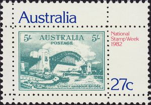 Stamp: Sydney Harbour Bridge 5/- Stamp of 1932 (Australia(National ...
