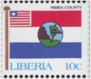Stamp: Nimba County (Liberia) (Flags of Liberian Counties) Mi:LR 1482 ...