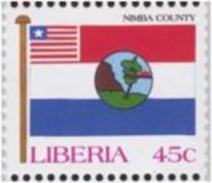 Stamp: Nimba County (Liberia(Flags of Liberian Counties) Mi:LR 1508,Sn ...