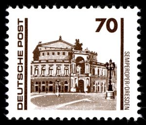 Stamp: Semper Opera House, Dresden (Germany, Democratic Republic (DDR ...