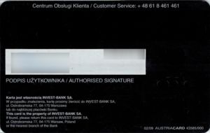 Bank Card: Invest Bank (Invest Bank, PolandCol:PL-MS-0051