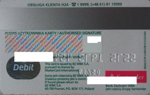 Bank Card: Mastercard (Bank Zachodni WBK, PolandCol:PL-MC-0136.02