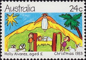 Stamp: Nativity Scene (Australia(Christmas 1983) Mi:AU 854,Sn:AU 882,Yt ...