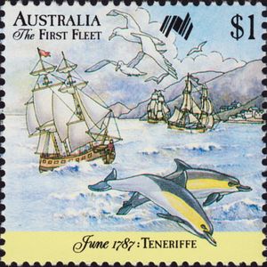 Stamp: Fleet Arriving at Teneriffe (Australia(Bicentenary of Australian ...