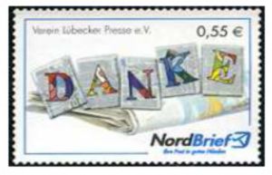 Stamp: Danke (Germany, Modern Private Post Offices(Nordbrief Rostock ...