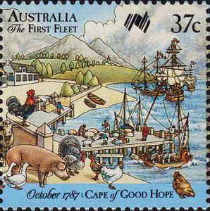 Stamp: Cape of Good Hope, Loading Livestock (Australia(Bicentenary of ...