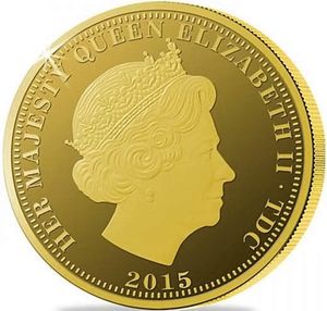 Coin: 5 Pounds (75 years of the Battle of Britain - Gold) (Tristan da ...