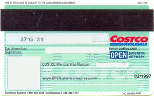 Bank Card: American Express BUSINESS COSTCO OPEN (American Express ...