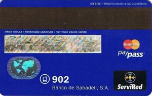 Tarjeta de Banco: BS Card (Banco de Sabadell, EspañaCol:ES-MC-0207.04