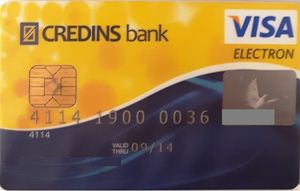 Bank Card: Credins Bank exp 2014 (Credins Bank Albania, AlbaniaCol:AL ...