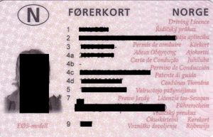 Functional Card: Forerkort Norge Driving Licence (Driving Licences ...