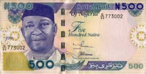 Banknote: 500 Naira (Nigeria(1984-2022 Issue) Wor:P-30b