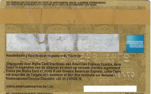 Bank Card: Fortis Bank (American Express, BelgiumCol:BE-AE-0004
