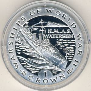 Moneda: 1 Crown (H.M.A.S. Waterhen) (Gibraltar(1993 - WWII Warships ...