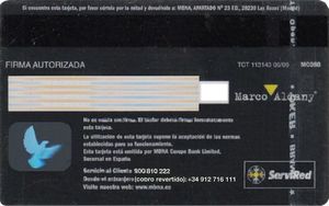 Bank Card: AvantCard (MBNA, Europa Bank, SpainCol:ES-VE-0323