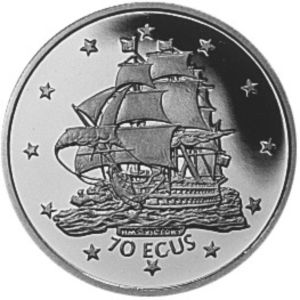 Coin: 70 Ecu (HMS Victory) (Gibraltar(1991~1996 - Ecu) WCC:km506
