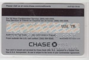 Bank Card: Chase (Chase, United States of America) Col:US-VI-0291