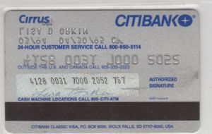 Bank Card: Citibank Classic (Citibank, United States of AmericaCol:US ...