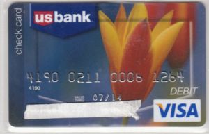 Bank Card: US bank-check card (US Bank, United States of AmericaCol:US ...