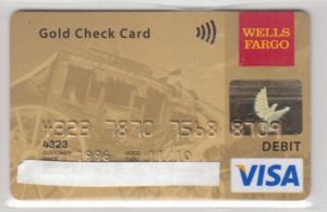 Bank Card: Gold Check Card (Wells Fargo, United States of AmericaCol:US ...