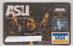 Bank Card: ASU Alumm Association (MBNA America Bank, United States of ...