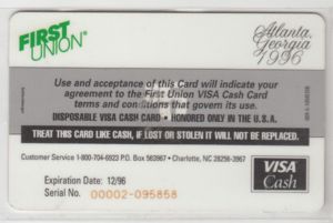 Bank Card: First Union (First Union Bank, United States of America) Col ...