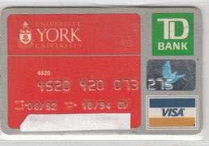 Bank Card: University YORK (TD Bank, United States of AmericaCol:US-VI-0312