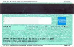 Bank Card: AMEX classic (American Express, MexicoCol:MX-AE-0005.02 💳