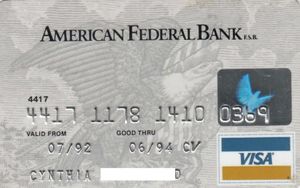 Bank Card: American Federal Bank (First USA Bank, United States of ...