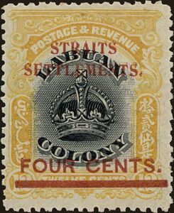 Stamp: Crown - Surcharged (Straits Settlements(1907 Crown (Labuan ...
