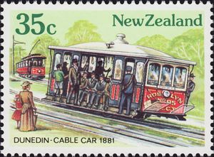 Stamp: Dunedin Cable Car, 1881 (New Zealand(Vintage Transport 1985 ...