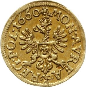 Moneda: ½ Ducats (Polonia) (1648~1668 - John II Casimir Vasa) WCC:km112