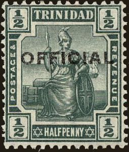 Stamp: Seated Britannia - Overprinted (Trinidad(Seated Britannia ...