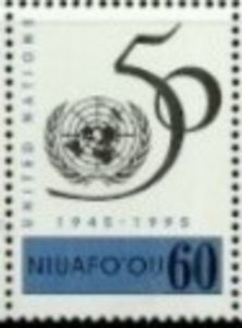 Stamp: 50th Anniversary of United Nations (Niuafo'ou(50th Anniversary ...