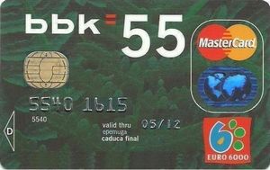 Tarjeta de Banco: Bbk = 55 (BBK - Caja Bilbao Bizkaia, EspañaCol:ES-MC-0178-2