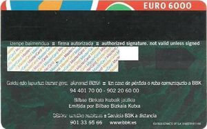 Tarjeta de Banco: Bbk = 55 (BBK - Caja Bilbao Bizkaia, EspañaCol:ES-MC ...