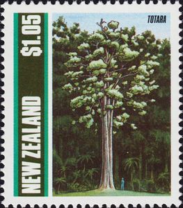 Stamp: Totara (Podocarpus totara) (New Zealand(Native Trees (1989)) Mi ...